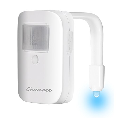 Chunace Rechargeable Toilet Night Light, LED Toilet Bowl Nightlights with Motion Activated Sensor - Fun Bathroom Accessory Cool Gadgets for Home Decor Unique Stocking Stuffers for Kids