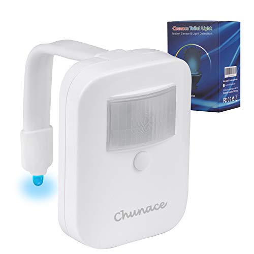 Chunace Rechargeable Toilet Night Light, LED Toilet Bowl Nightlights with Motion Activated Sensor - Fun Bathroom Accessory Cool Gadgets for Home Decor Unique Stocking Stuffers for Kids