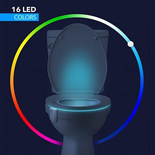 Chunace Rechargeable Toilet Night Light, LED Toilet Bowl Nightlights with Motion Activated Sensor - Fun Bathroom Accessory Cool Gadgets for Home Decor Unique Stocking Stuffers for Kids