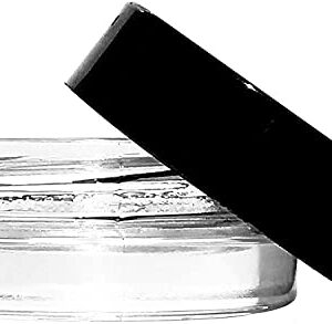 90pcs Thick Bottom Low Profile 7ml Glass Jars with Black Lids : Air tight container (Black Lids)