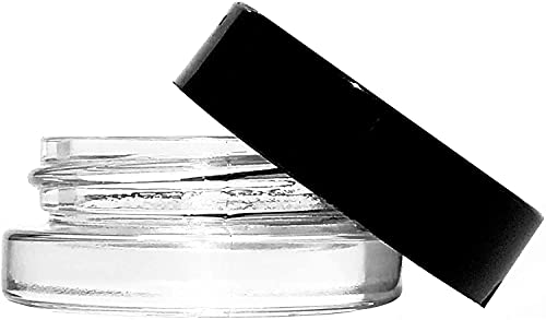 90pcs Thick Bottom Low Profile 7ml Glass Jars with Black Lids : Air tight container (Black Lids)