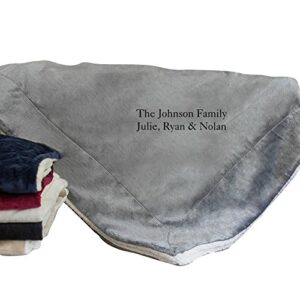 giftsforyounow embroidered any message personalized sherpa throw blanket, grey, measures 50" by 60", custom blanket with name, 100% soft polyester throw