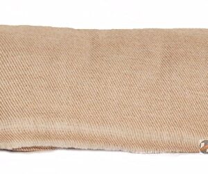 Handicraft Mart Himalayan Extra Large Cashmere Throw,Natural Cashmere Blanket 90" x 108",Hand Made in Nepal … (Beige)