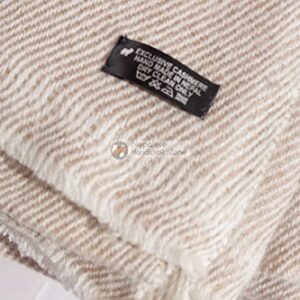 Handicraft Mart Himalayan Extra Large Cashmere Throw,Natural Cashmere Blanket 90" x 108",Hand Made in Nepal … (Beige)