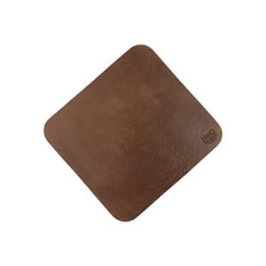 Hide & Drink, Thick Leather Durable Mouse Pad, Executive Work Desk & Office Essentials Handmade (Bourbon Brown)