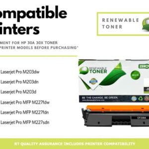 Renewable Toner Compatible MICR Toner Cartridge Replacement for HP 30A CF230A for Laserjet M203 M227