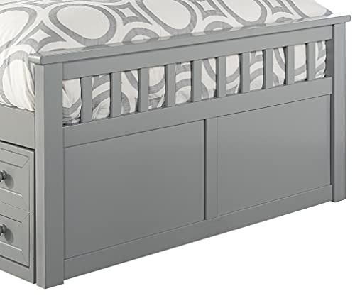 Hillsdale Furniture Charlie Captains Bed With One Storage Unit, Full, Gray