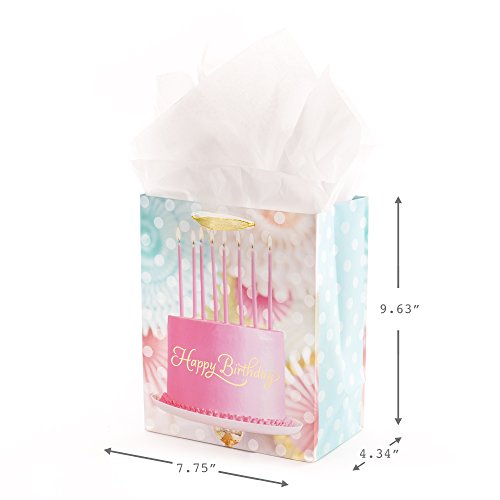 Hallmark Assorted Birthday Gift Bag Bundle with Tissue Paper (1 Medium and 2 Large Bags, Gold and Pink)