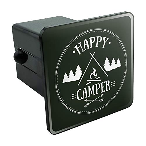 Happy Camper with Campfire Tow Trailer Hitch Cover Plug Insert 2"