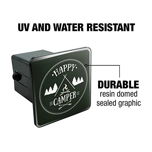 Happy Camper with Campfire Tow Trailer Hitch Cover Plug Insert 2"