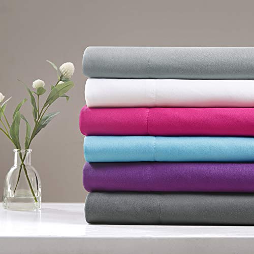 Intelligent Design Microfiber Bed Sheet Set with Side Pocket, Wrinkle Resistant, Soft Feel, Elastic 16" Deep Pocket, Modern All Season Cozy Bedding, Matching Pillow Case, Full, Grey 6 Piece