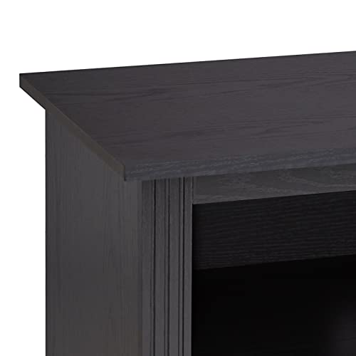 ROCKPOINT 58inch TV Stand Media Console for TV’s up to 65 Inches, Home Living Room Storage Console, Entertainment Center with 4 Open Storage Shelves, Modern TV Console Table (Black)