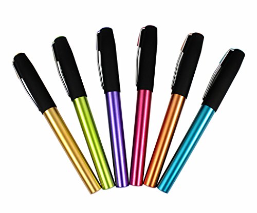 Hillento YIREN Fountain Pen Set, Student 6 Color Pen Set, Black Cap, Plastic(Golden, Blue, Green, Purple, Red, Orange)