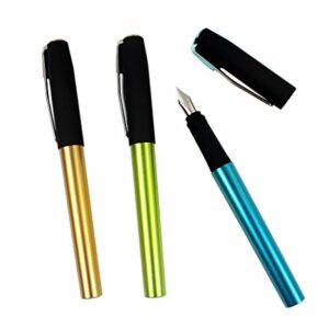 Hillento YIREN Fountain Pen Set, Student 6 Color Pen Set, Black Cap, Plastic(Golden, Blue, Green, Purple, Red, Orange)