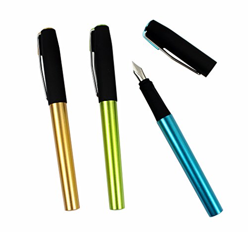 Hillento YIREN Fountain Pen Set, Student 6 Color Pen Set, Black Cap, Plastic(Golden, Blue, Green, Purple, Red, Orange)