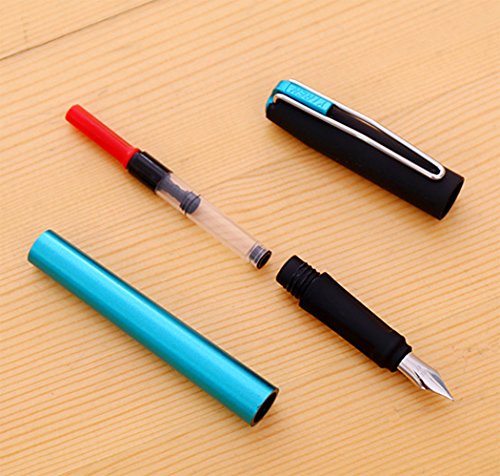 Hillento YIREN Fountain Pen Set, Student 6 Color Pen Set, Black Cap, Plastic(Golden, Blue, Green, Purple, Red, Orange)