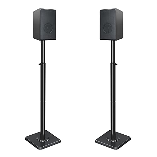 Mounting Dream Speaker Stands Height Adjustable for Satellite & Small Bookshelf Speakers, Set of 2 Floor Stand Mount for Bose Polk JBL Sony Yamaha and Others - 11LBS Capacity MD5402