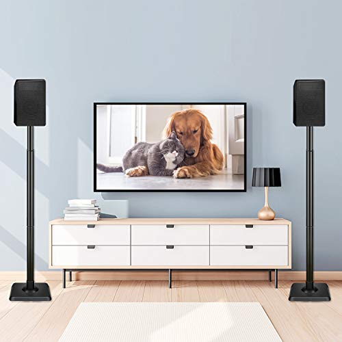 Mounting Dream Speaker Stands Height Adjustable for Satellite & Small Bookshelf Speakers, Set of 2 Floor Stand Mount for Bose Polk JBL Sony Yamaha and Others - 11LBS Capacity MD5402