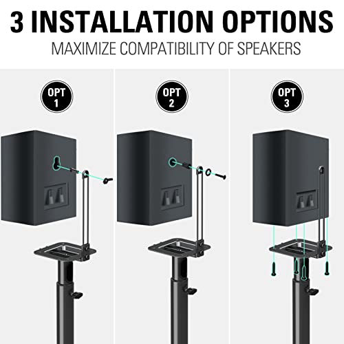 Mounting Dream Speaker Stands Height Adjustable for Satellite & Small Bookshelf Speakers, Set of 2 Floor Stand Mount for Bose Polk JBL Sony Yamaha and Others - 11LBS Capacity MD5402