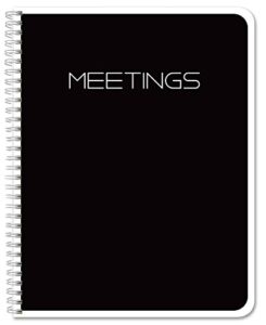 bookfactory meeting notebook/meeting book for work- black 120 pages (ruled format), 8.5in x 11in, wire-o bound (mtg-120-7cw-a-(meetings-k)-mx)