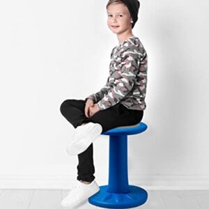 Studico ActiveChairs Kids Wobble Chair, Flexible Classroom Seating Improves Focus, Posture & Helps ADHD/ADD. Get The Wiggles Out, Active Fidget Desk Chairs, Pre-Teen 17.75" Stool, Ages 7-12, Blue