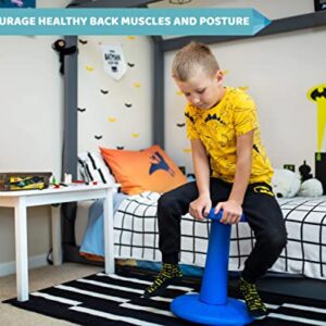 Studico ActiveChairs Kids Wobble Chair, Flexible Classroom Seating Improves Focus, Posture & Helps ADHD/ADD. Get The Wiggles Out, Active Fidget Desk Chairs, Pre-Teen 17.75" Stool, Ages 7-12, Blue