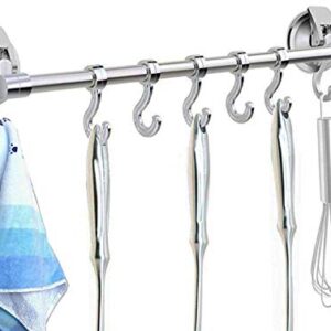 iRomic Suction Cup Hook Hanger Holder Rack Rail Towel Bar Organizer（2PCS) for Bathroom Shower Wreath, Loofah,Robe,Towel,Coat,Cloth,Kitchen Utensils,Wall Mounted on Glass Door,Window,Tile Wall