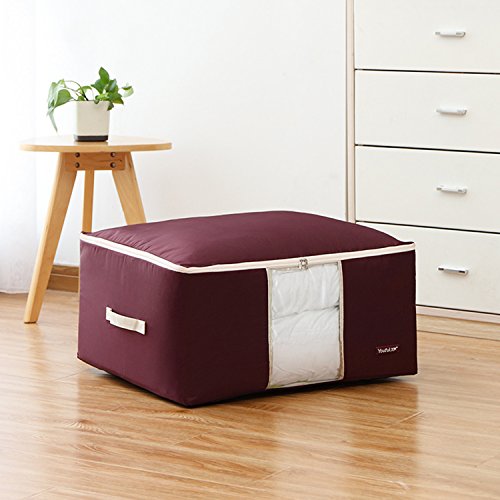 Oululu Oxford Storage Bag for Quilt Blanket Clothes Comforter (Wine Red, L)