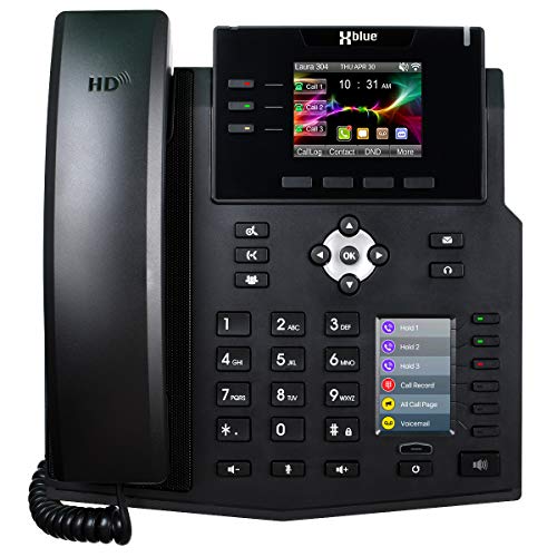 Xblue QB System Bundle with 4 IP9g IP Phones Including Auto Attendant, Voicemail, Cell & Remote Phone Extensions & Call Recording, Black, (QB1004)