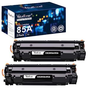 valuetoner compatible toner cartridge replacement for hp 85a ce285a for laserjet pro p1102w pro p1109w p1102 m1212nf m1217nfw mfp m1212 m1217 m1132 printer (black, 2 pack)