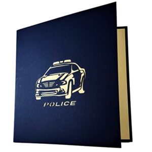 iGifts And Cards Police Car 3D Pop Up Greeting Card - Protect, Serve, Cruiser, Awesome, Wow, Half-Fold, Happy Birthday, Retirement, Congratulations, Police Academy Graduation, Thank You, Cop Promotion