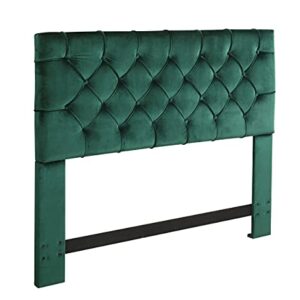 Iconic Home Rivka Headboard Velvet Upholstered Diamond Button Tufted Modern Transitional, Twin, Green