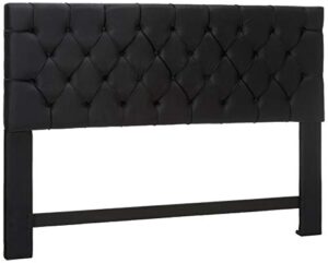 chic home rivka headboard velvet upholstered diamond button tufted modern transitional, king, black