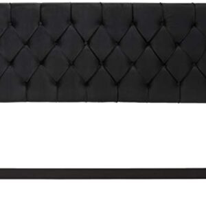 Chic Home Rivka Headboard Velvet Upholstered Diamond Button Tufted Modern Transitional, King, Black