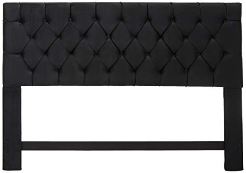 Chic Home Rivka Headboard Velvet Upholstered Diamond Button Tufted Modern Transitional, King, Black