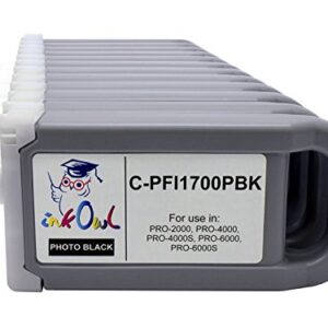 InkOwl Compatible Ink Cartridge Replacement for Canon PFI-1700 (700ml, 12-Pack) for PRO-2000, PRO-4000, PRO-6000 Printers