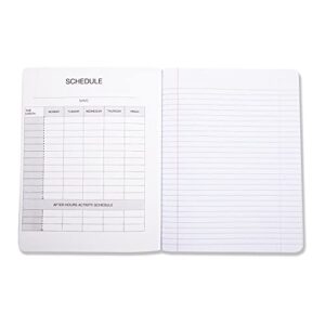 Amazon Basics Wide Ruled Composition Notebook, 100 Sheets, Marble Black, 4-Pack