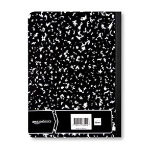 Amazon Basics Wide Ruled Composition Notebook, 100 Sheets, Marble Black, 4-Pack