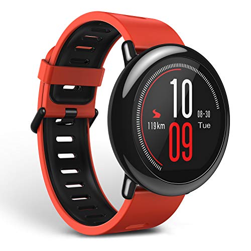 Amazfit Pace Multisport Smartwatch by Huami with All-Day Heart Rate and Activity Tracking, GPS, 5-Day Battery Life, (A1612 Red Band)