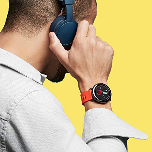 Amazfit Pace Multisport Smartwatch by Huami with All-Day Heart Rate and Activity Tracking, GPS, 5-Day Battery Life, (A1612 Red Band)