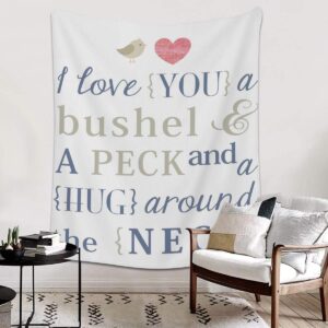 Flannel Fleece Bed Blanket 50 x 60 inch Love Throw Blanket Lightweight Cozy Plush Blanket for Bedroom Living Rooms Sofa Couch - I Love You A Bushel and A Peck and A Hug Around The Neck