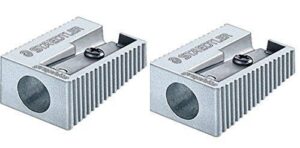 staedtler single hole quality aluminium pencil sharpener x 2