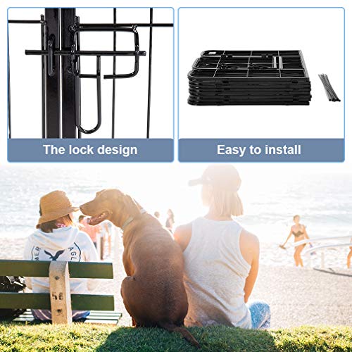 BestPet Dog Pen Extra Large Indoor Outdoor Dog Fence Playpen Heavy Duty 8 Panels 40 Inches Exercise Pen Dog Crate Cage Kennel Black