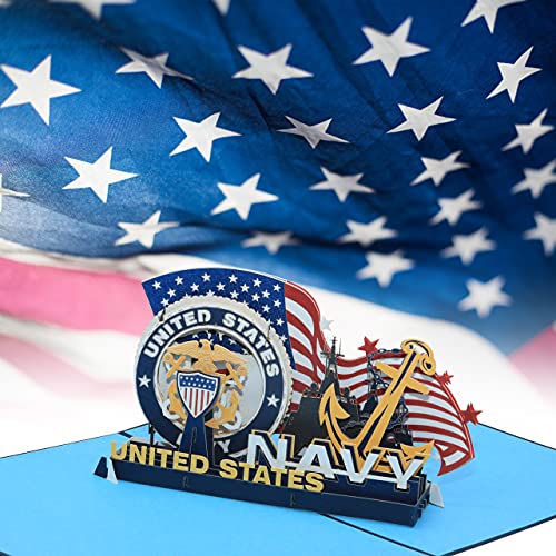 Sweet Land of Liberty Brave Soldiers of U.S. Army - 3D Pop Up Greeting Card - Father's Day Gift Birthday Card, Graduation Card Anniversary Card By AITpop?navy?