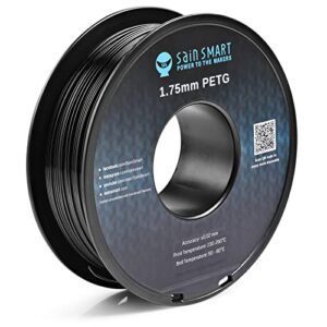 sainsmart pro-3 tangle-free premium 1.75mm petg 3d printer filament, black petg, 2.2 lbs (1kg) spool, dimensional accuracy +/- 0.02mm