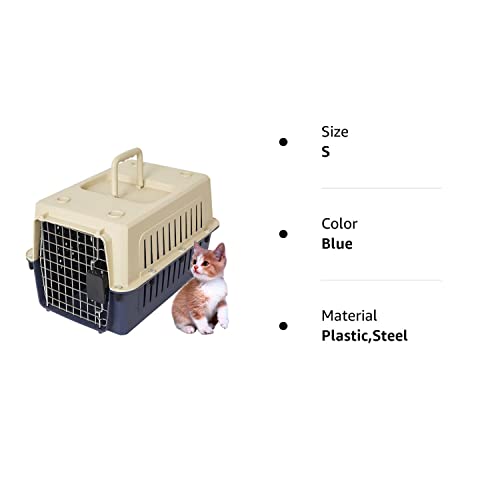 Lucky Tree 4 Size Pet Carrier Cat Carriers Kennel Crate Airline Approved Kitty Travel Cage Plastic Lightweight and Safe to Carry for Puppy Bunny Cats, 2 Color