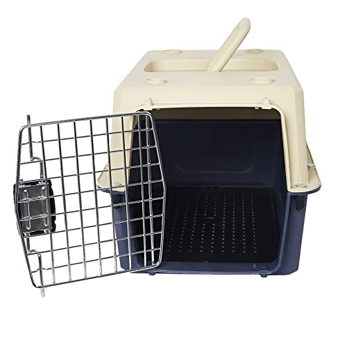 Lucky Tree 4 Size Pet Carrier Cat Carriers Kennel Crate Airline Approved Kitty Travel Cage Plastic Lightweight and Safe to Carry for Puppy Bunny Cats, 2 Color