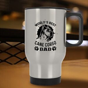 Cane Corso Dad Travel Cup, Coffee Travel Mug (Silver Mug)