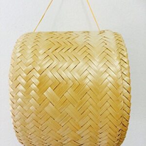 Littlevivi Handmade Serving Basket, Large, Original Bamboo Color