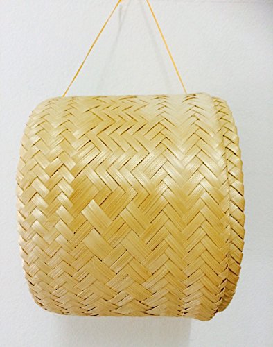 Littlevivi Handmade Serving Basket, Large, Original Bamboo Color